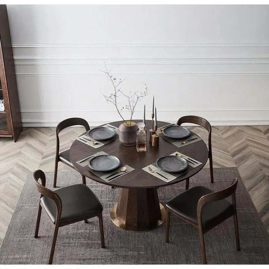 Amber Dining Table | Golden Base Dining Table | High-end Table